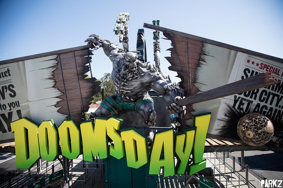 Doomsday Destroyer signage | Parkz - Theme Parks
